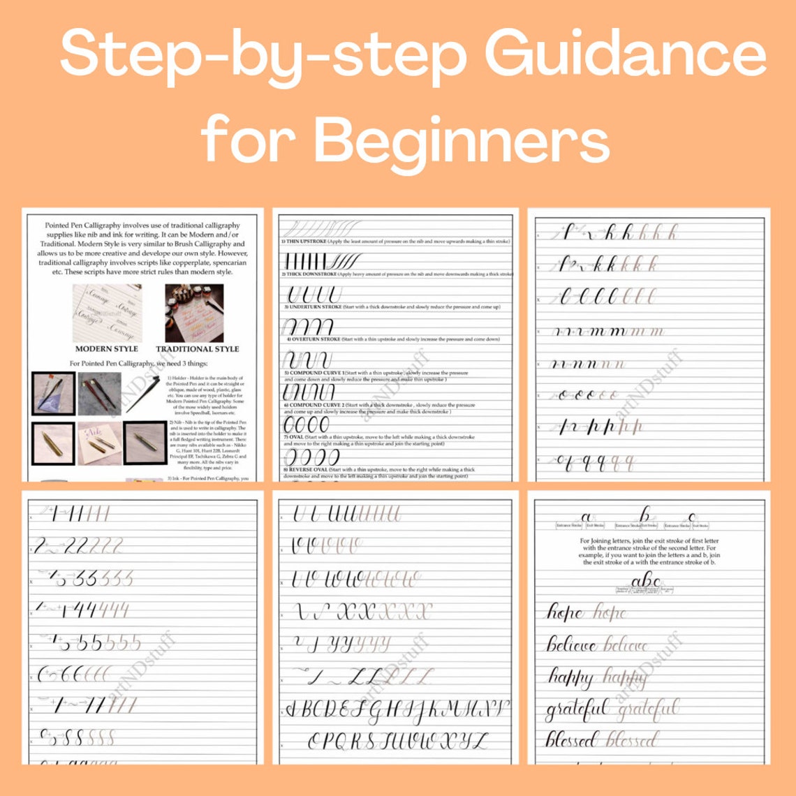 Printable Calligraphy Worksheets Basics of Pointed Pen Calligraphy ...