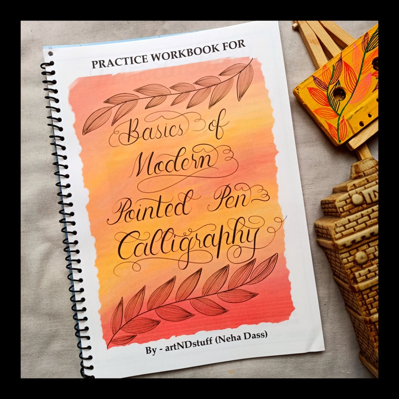 Printable Calligraphy Worksheets Basics of Modern Pointed - Etsy