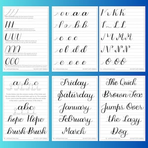 Brush Lettering Printable Calligraphy Worksheets basics of - Etsy