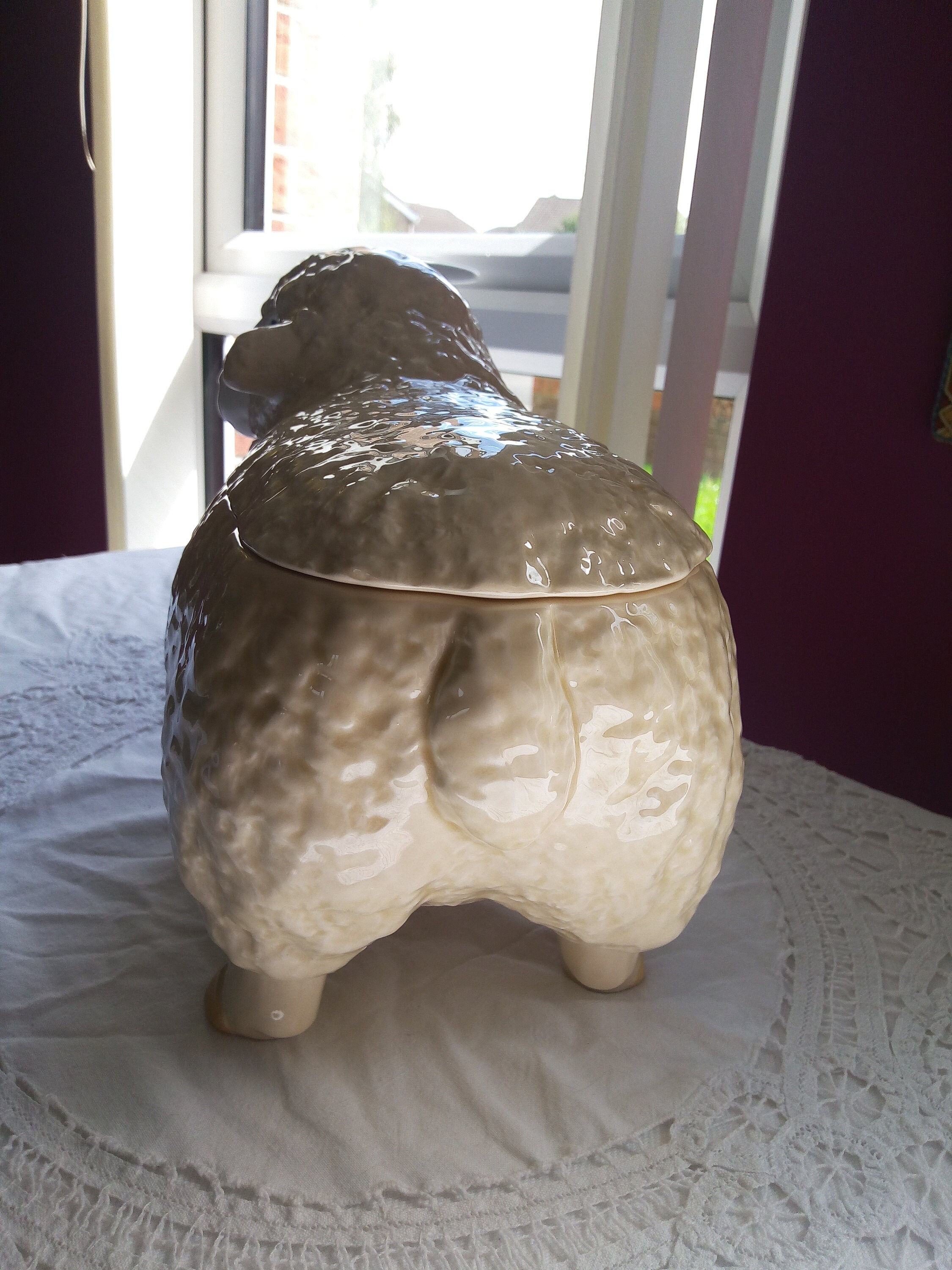 Vintage Otagiri Hand Crafted Porcelain Sheep Lidded Cookie Jar ...