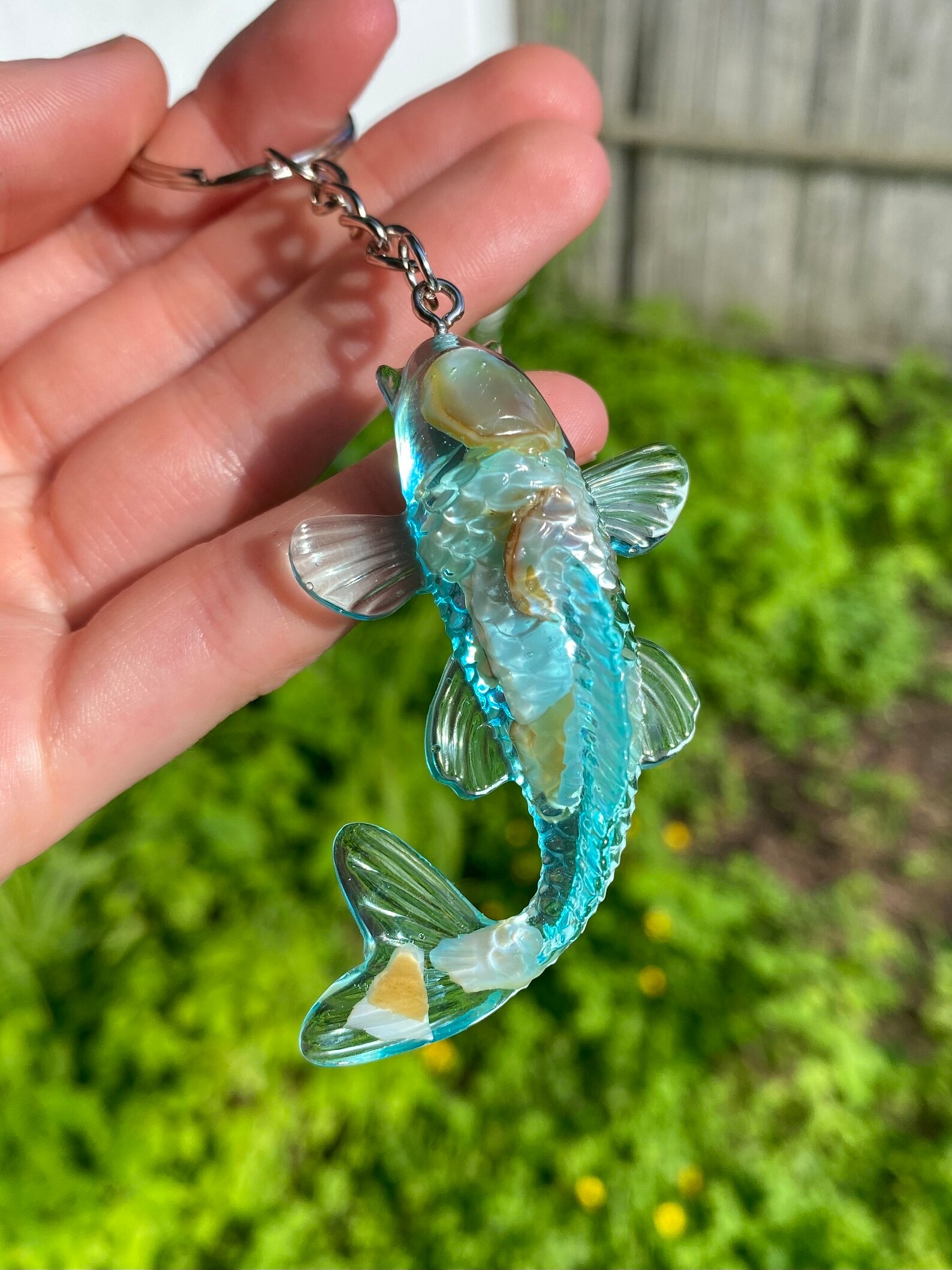 Koi Pond Keychain - Etsy