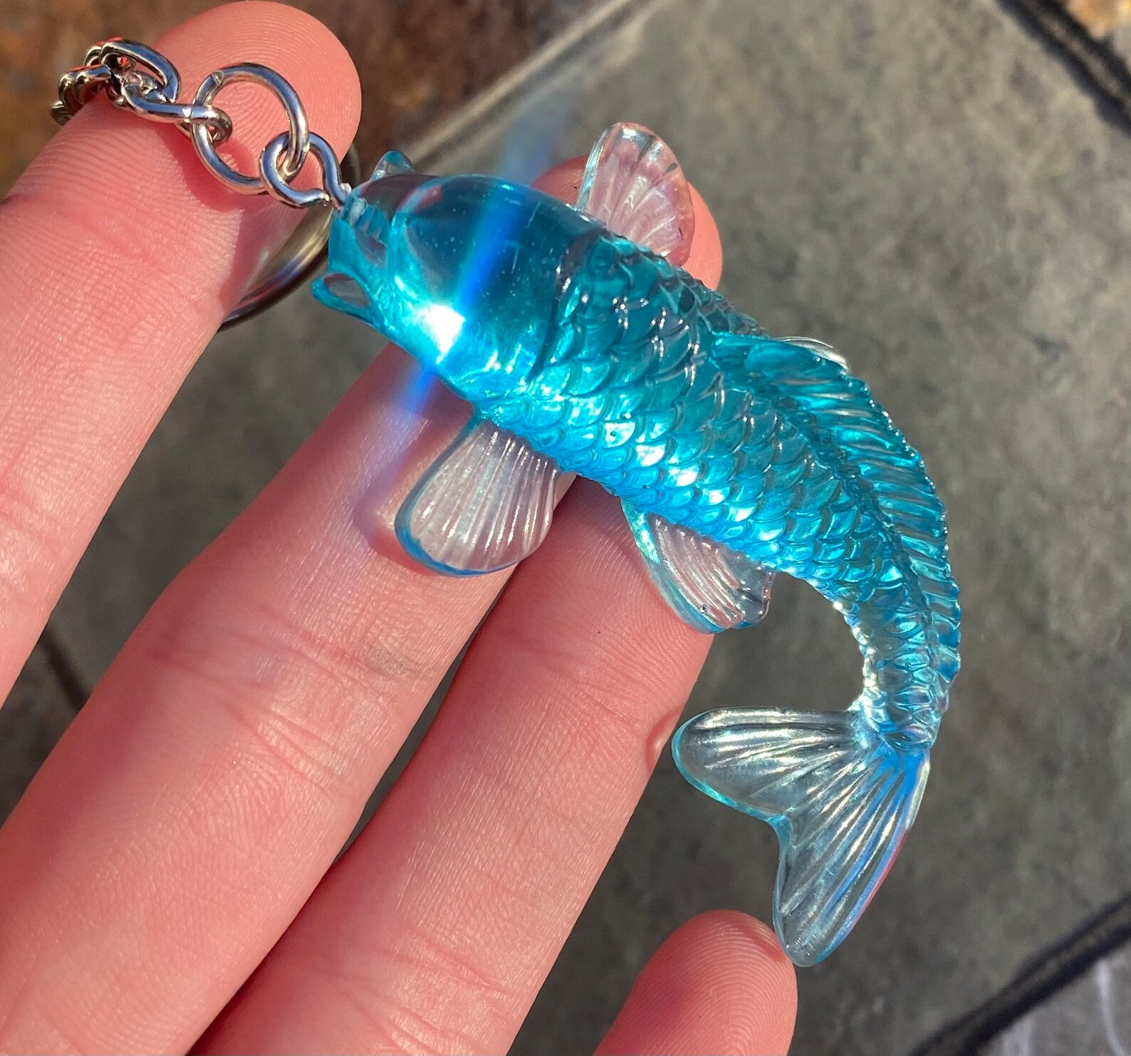 Koi Pond Keychain - Etsy