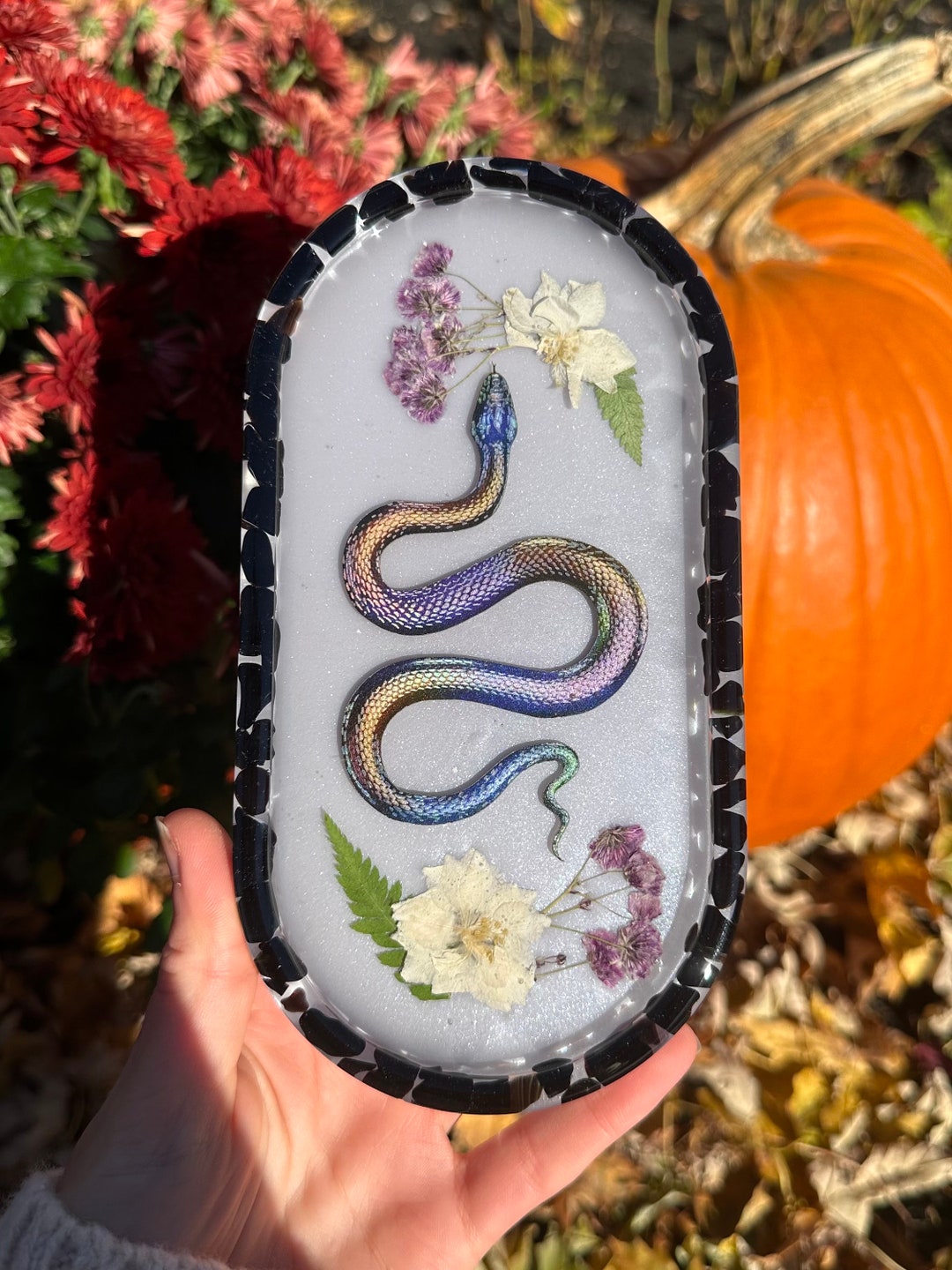 Obsidian Serpent tray/wall Plaque - Etsy