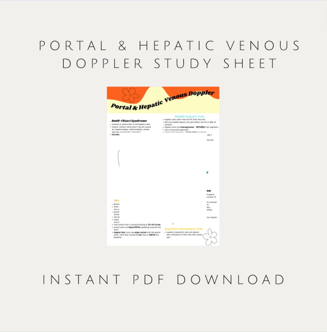 Portal & Hepatic Venous Doppler Study Sheet | Vascular Sonography ...