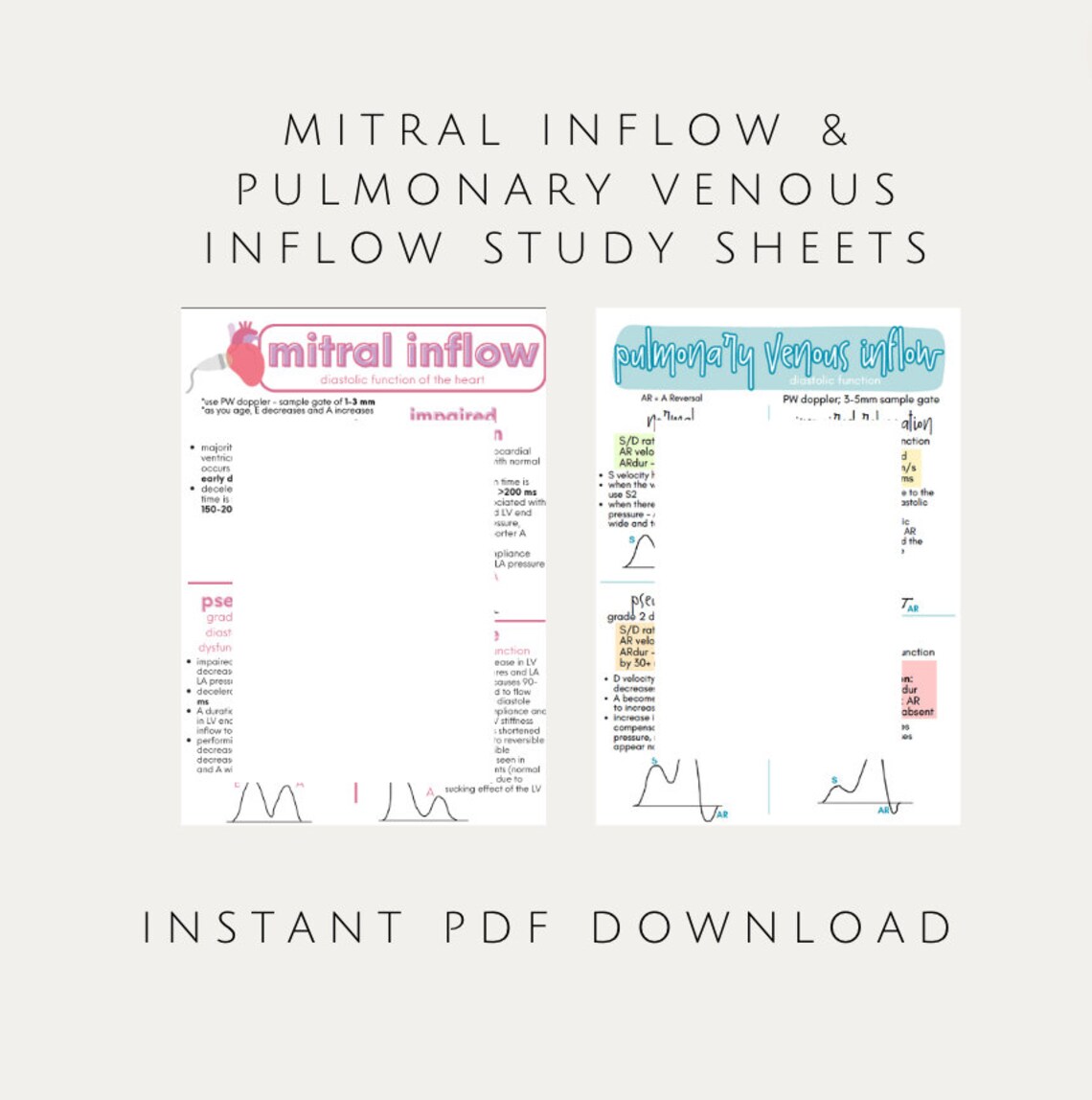 Mitral Valve & Pulmonary Venous Inflow, Diastolic Function ...