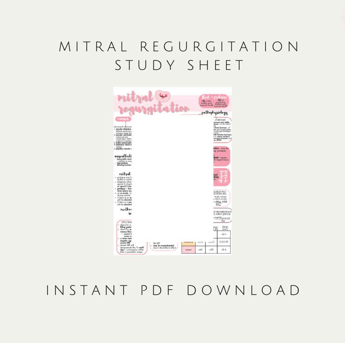 Mitral Regurgitation Study Sheet | Echocardiography, Cardiology ...
