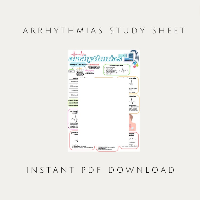Arrhythmias Study Sheet | Nursing, Echocardiography, Cardiology ...