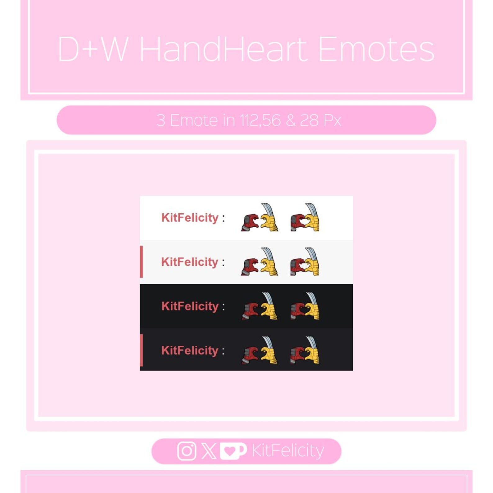 Deadpool and Wolverine Hand Heart Emote for Twitch/discord/youtube ...