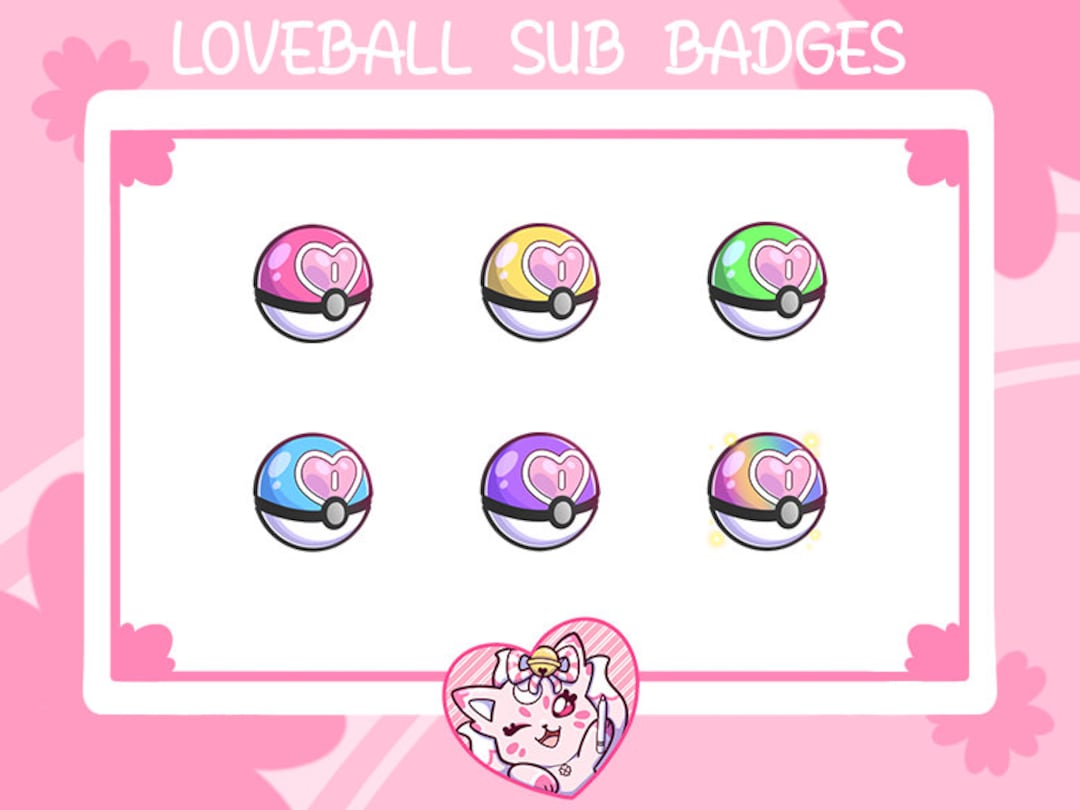 Pokémon Loveball Sub Badges for Twitch/youtube/discord Bit Badges ...