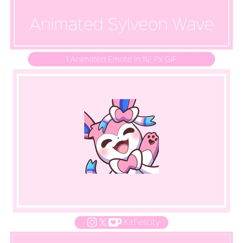 ANIMATED Sylveon Wave Emote for Twitch/discord | Custom Twitch Emotes ...