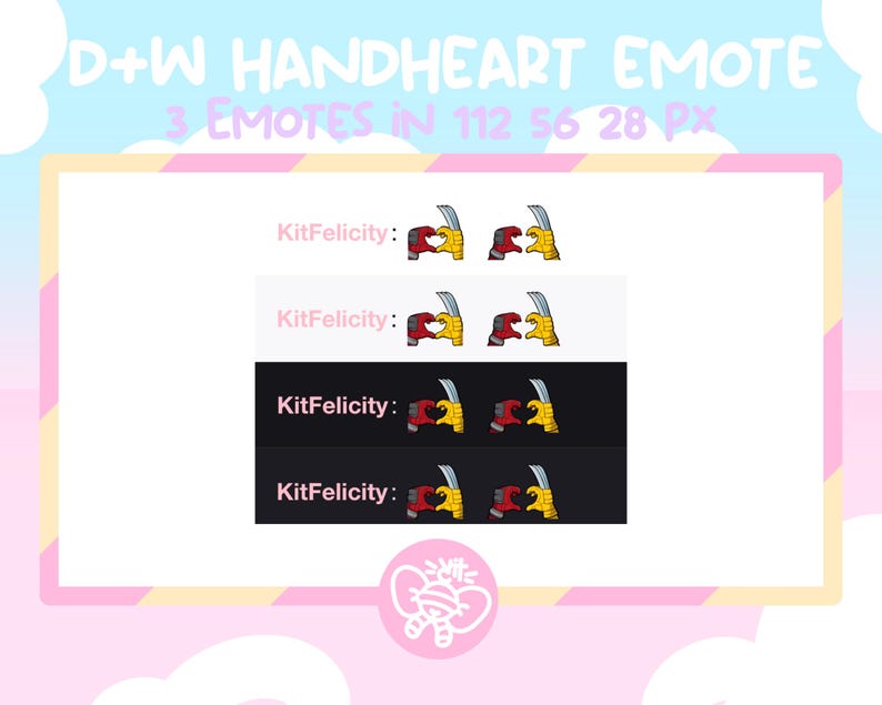 Deadpool and Wolverine Hand Heart Emote for Twitch/discord/youtube ...