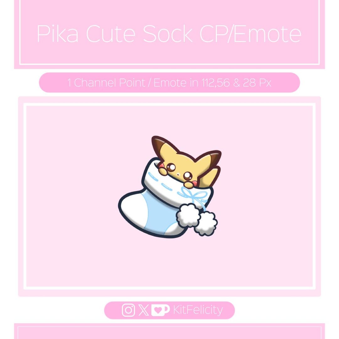 Pika Cute Sock Blue Channel Points for Twitch| Twitch Channel Point ...