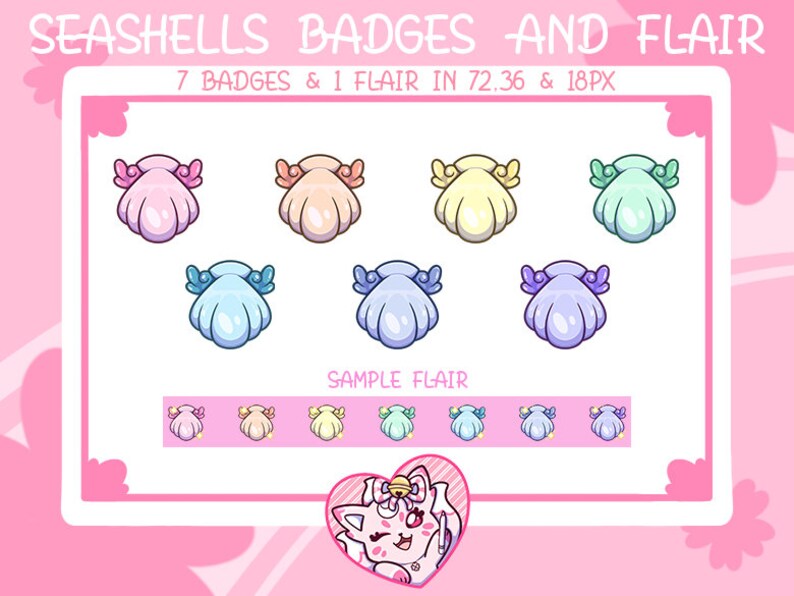Sea Shells Sub Badges & Sub Badge Flair for Twitch/youtube Bit Badges ...
