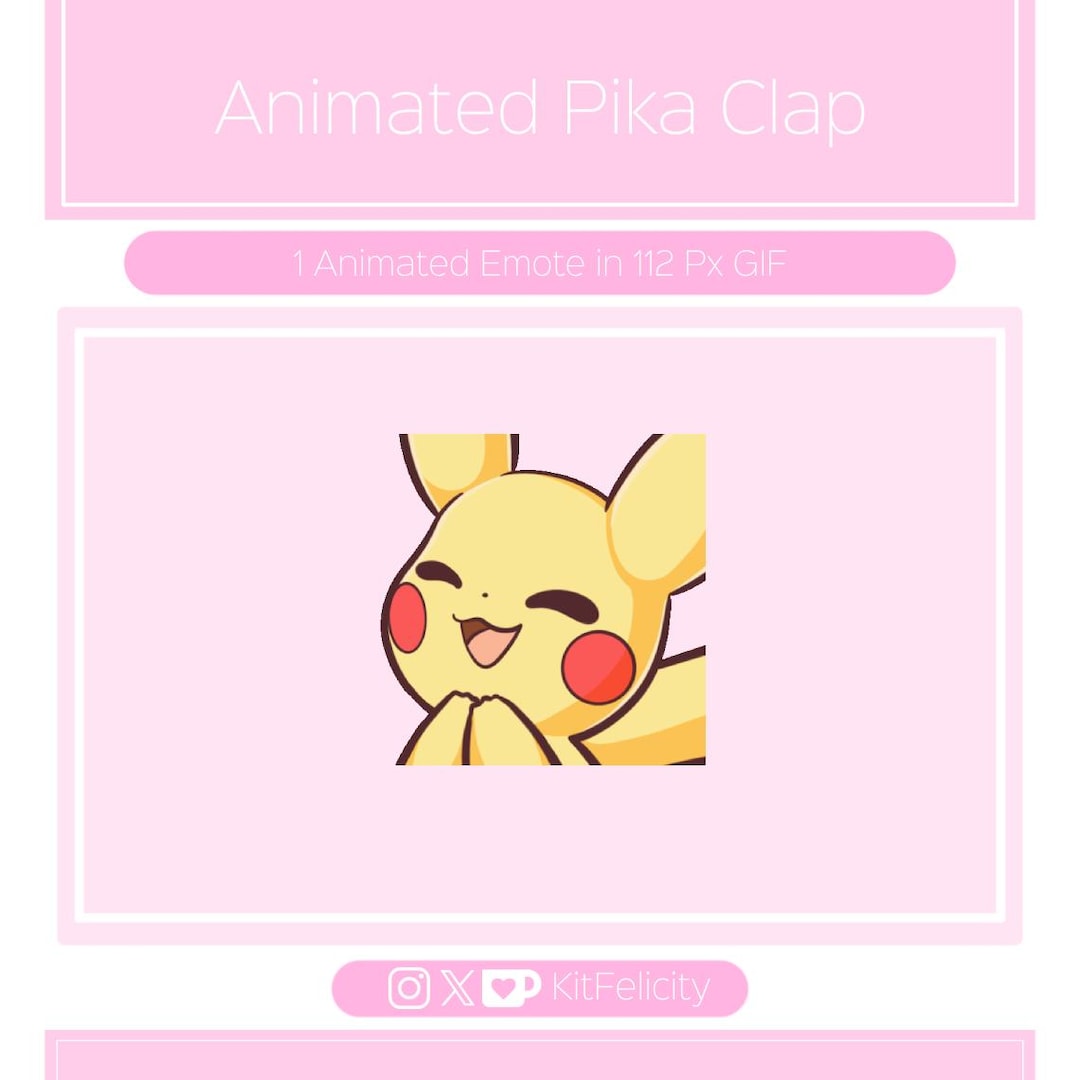 ANIMATED Pikachu Clap Emote for Twitch/discord | Custom Twitch Emotes ...