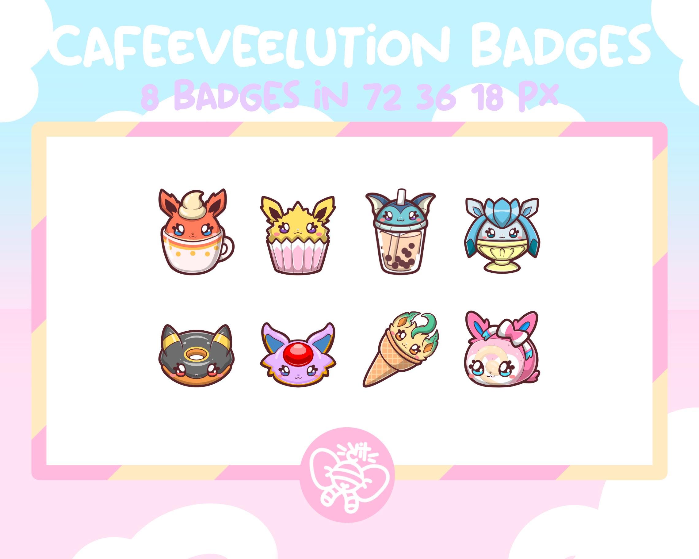 Eeveelution Cafe Sub Badges for Twitch/youtube/discord | Bit Badges ...