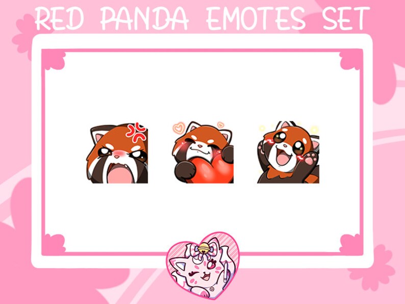 Cute Red Panda Emote Set for Twitch/discord Custom Twitch Emotes Gaming ...