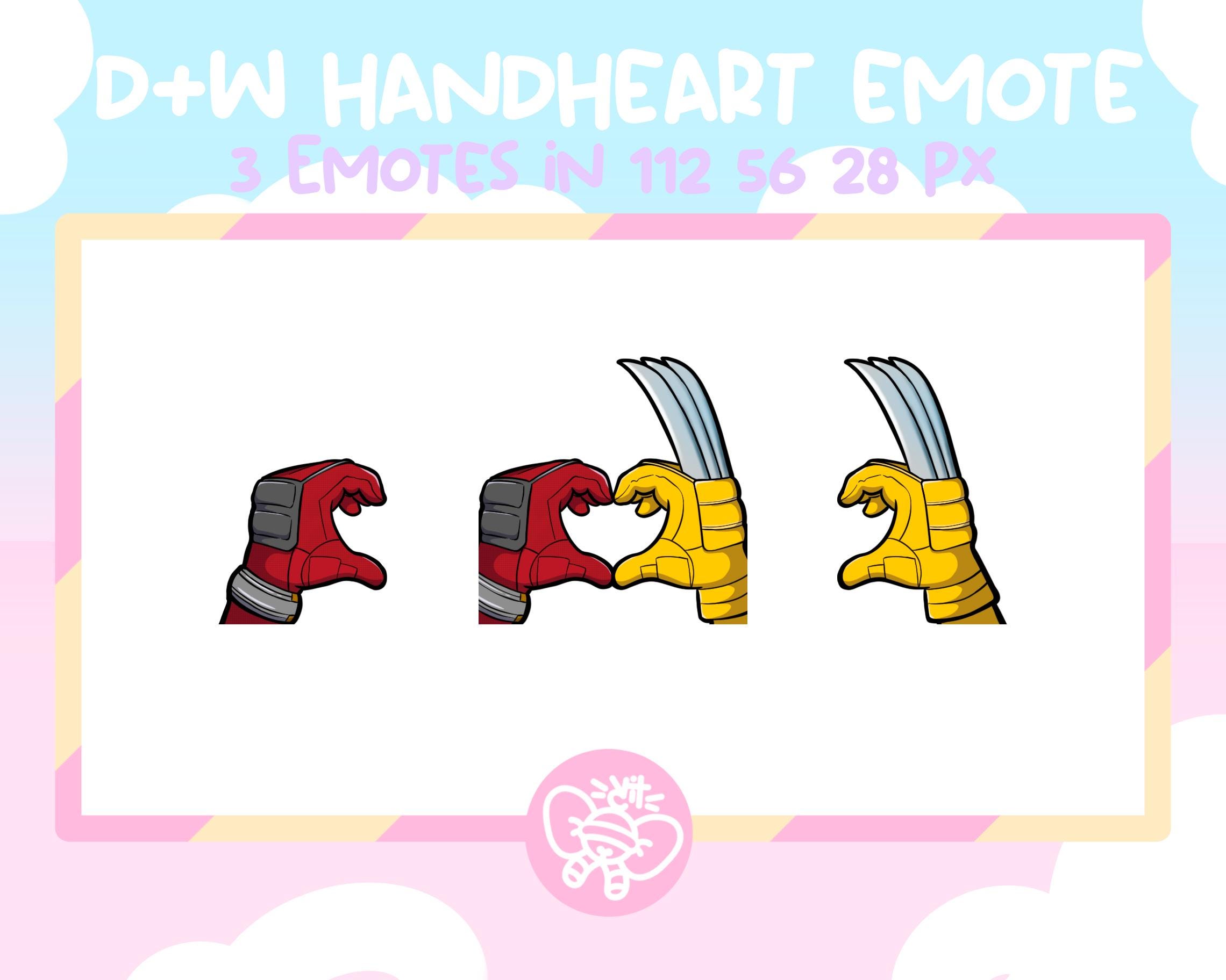 Deadpool and Wolverine Hand Heart Emote for Twitch/discord/youtube ...