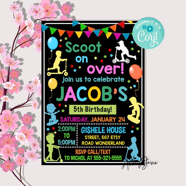 Scooter Invitation - Etsy