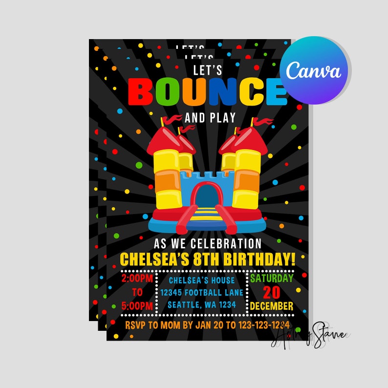 Bounce House Birthday,bounce House Invitation,bounce House Party,kids ...