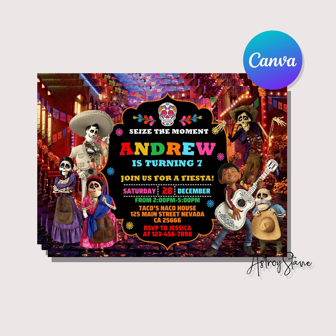 Digital Birthday Invitation,coco Birthday Invitation,coco Invitation,coco Party,instant Download ...