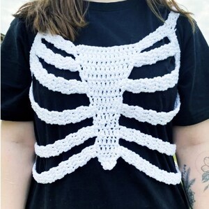 Skeleton Top, Grunge Fairycore Goth Top, Skeleton Corset, Crochet Bone ...