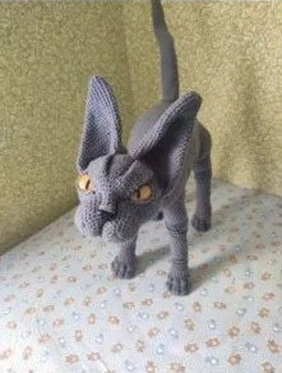Knitted Interior Sphinx Cat Plush. Amigurumi Cat Sphinx Crochet Cat ...