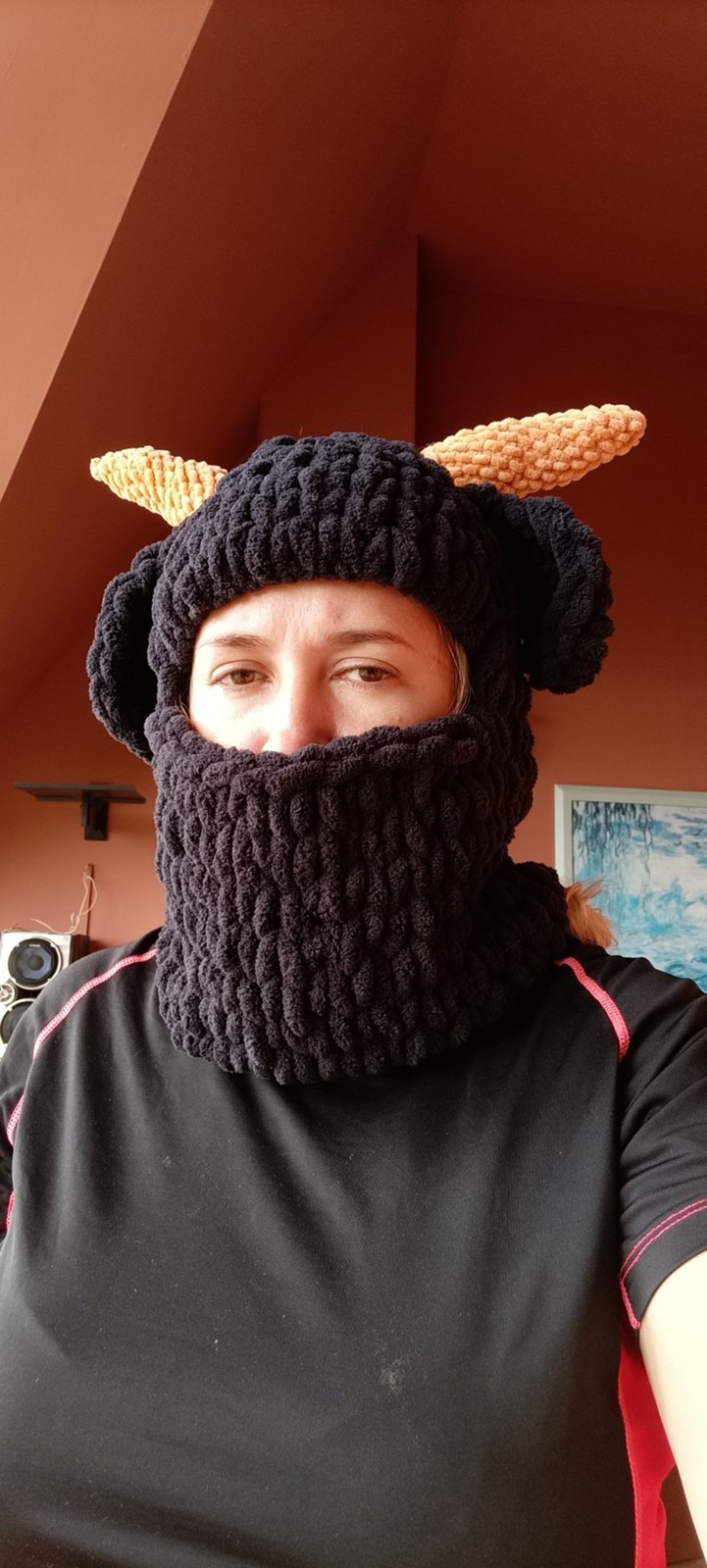Funny Balaclava Hat Goat Kozachka Ram Lamb Devil / Warm Winter Hat ...