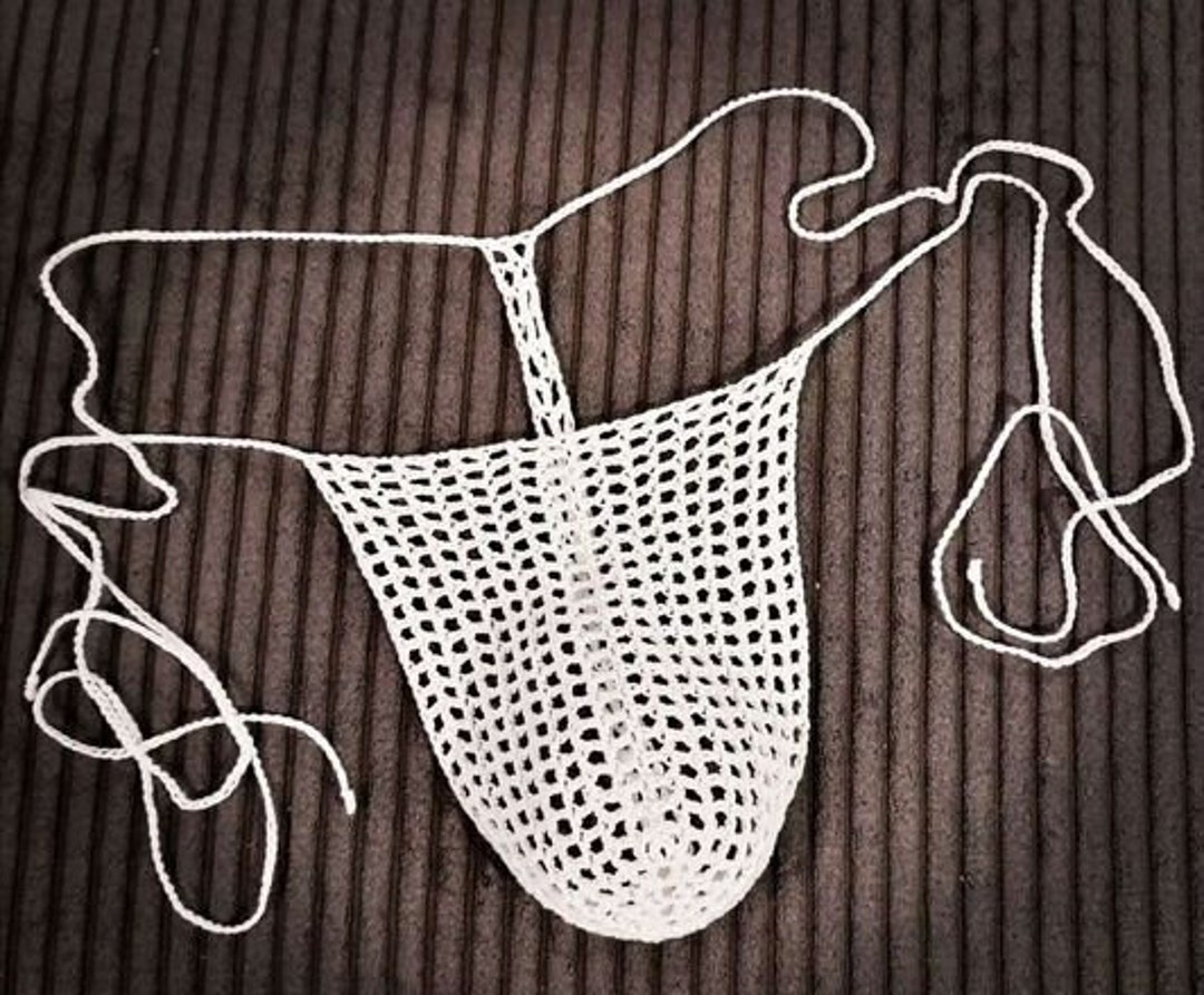 Men's Mesh Thong/ Crystal Side Tie Mesh Micro Thong/ Chain Mesh Briefs ...