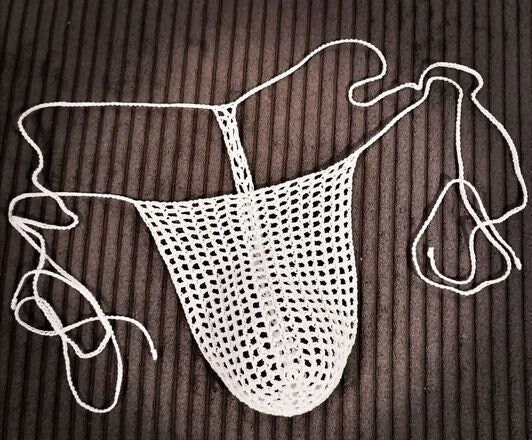 Men's Mesh Thong/ Crystal Side Tie Mesh Micro Thong/ Chain Mesh Briefs ...