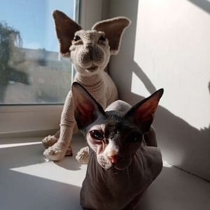 Knitted Interior Sphinx Cat Plush. Amigurumi Cat Sphinx Crochet Cat ...