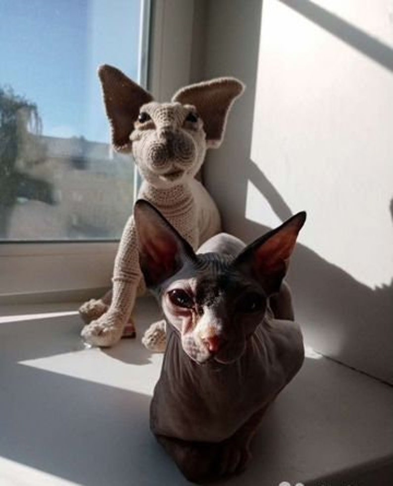 Knitted Interior Sphinx Cat Plush. Amigurumi Cat Sphinx Crochet Cat ...