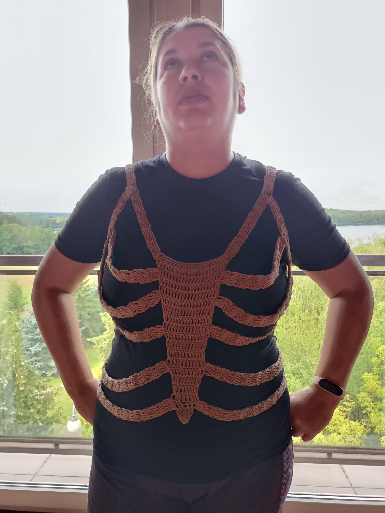 Skeleton Top, Grunge Fairycore Goth Top, Skeleton Corset, Crochet Bone ...