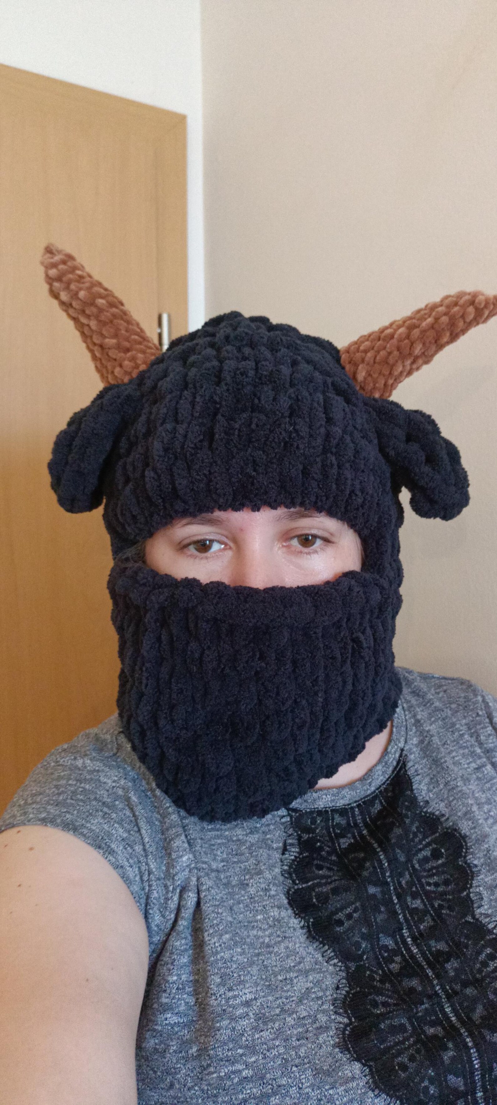 Funny Balaclava Hat Goat Kozachka Ram Lamb Devil / Warm Winter Hat ...