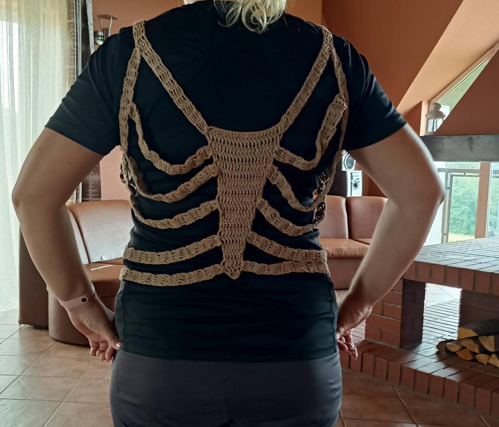 Skeleton Top, Grunge Fairycore Goth Top, Skeleton Corset, Crochet Bone ...