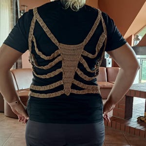 Skeleton Top, Grunge Fairycore Goth Top, Skeleton Corset, Crochet Bone ...