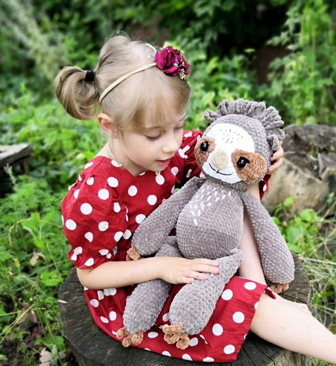 Sloth Knitted Plush Toy Sully the Sloth - Etsy
