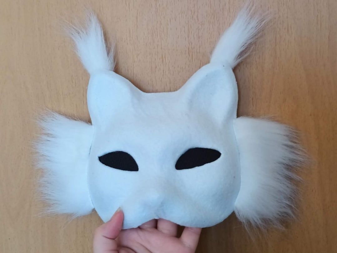 Therian Cat Mask Felted Mask With Eye Mesh Mountain Cat Mask Plain ...