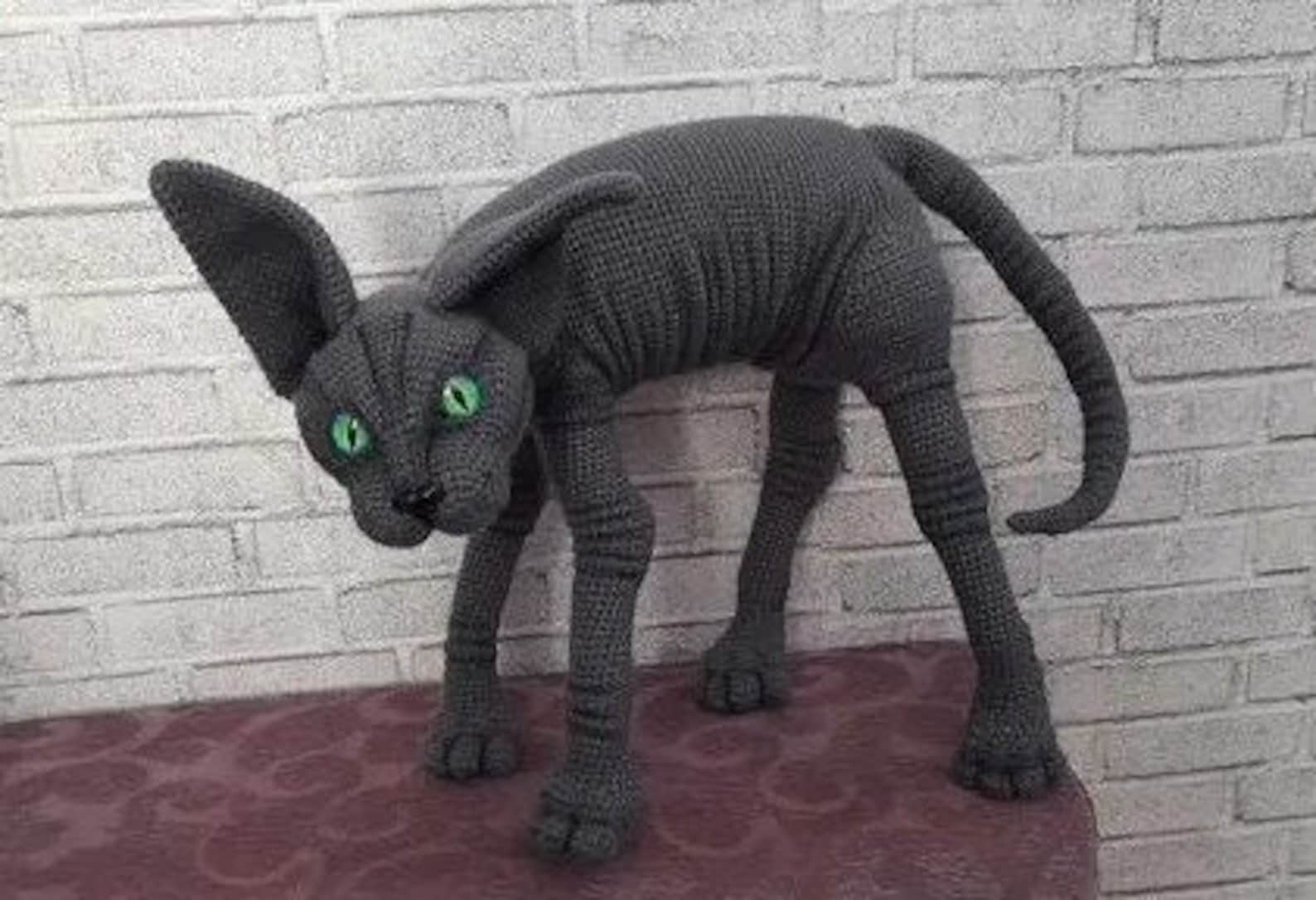 Knitted Interior Sphinx Cat Plush. Amigurumi Cat Sphinx Crochet Cat ...