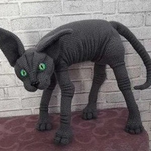 Knitted Interior Sphinx Cat Plush. Amigurumi Cat Sphinx Crochet Cat ...