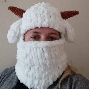 Funny Balaclava Hat Goat Kozachka Ram Lamb Devil / Warm Winter Hat ...