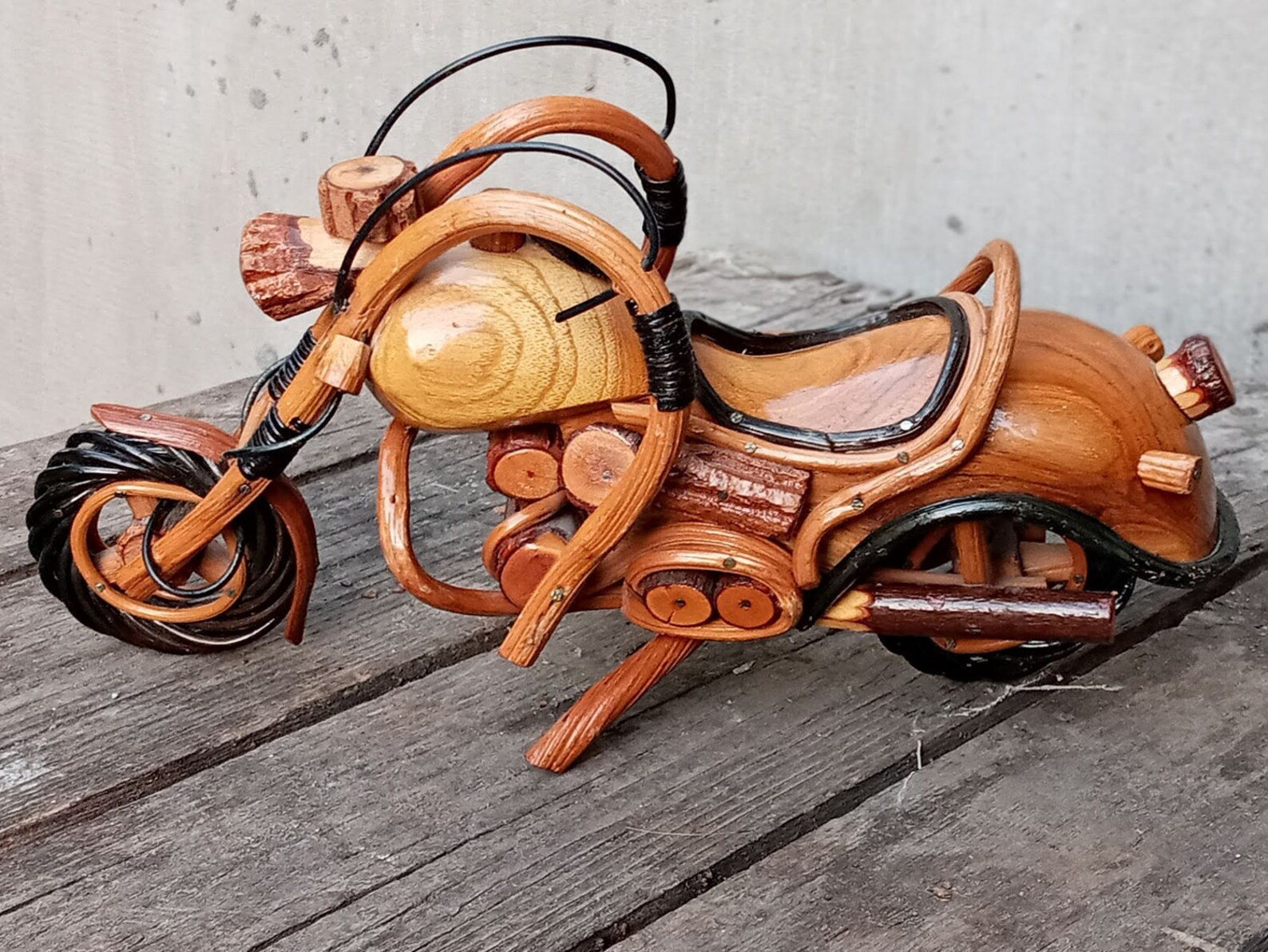 Wooden Motorcycle model. Wooden motorcycle decor. Vintage | Etsy