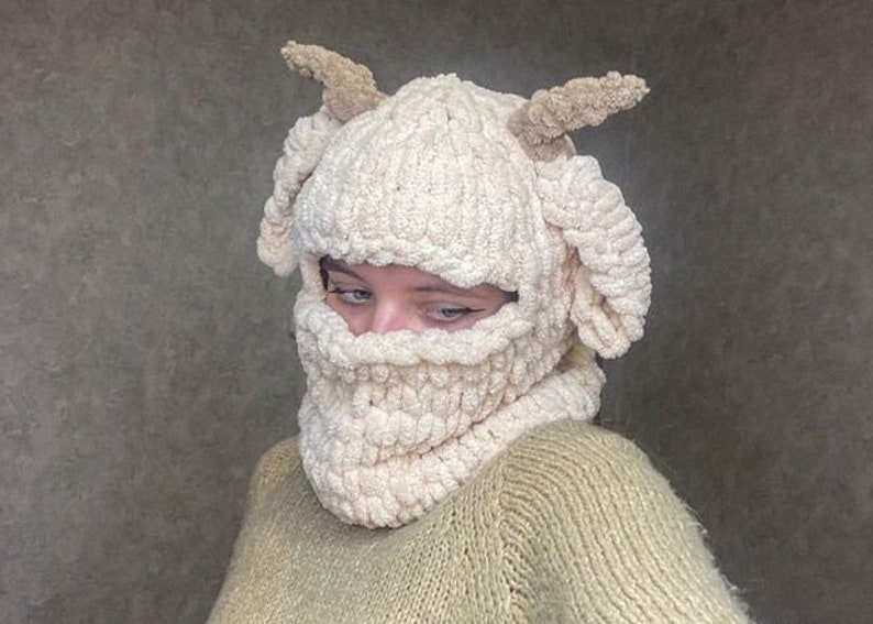 Funny Balaclava Hat Goat Kozachka Ram Lamb Devil / Warm Winter - Etsy