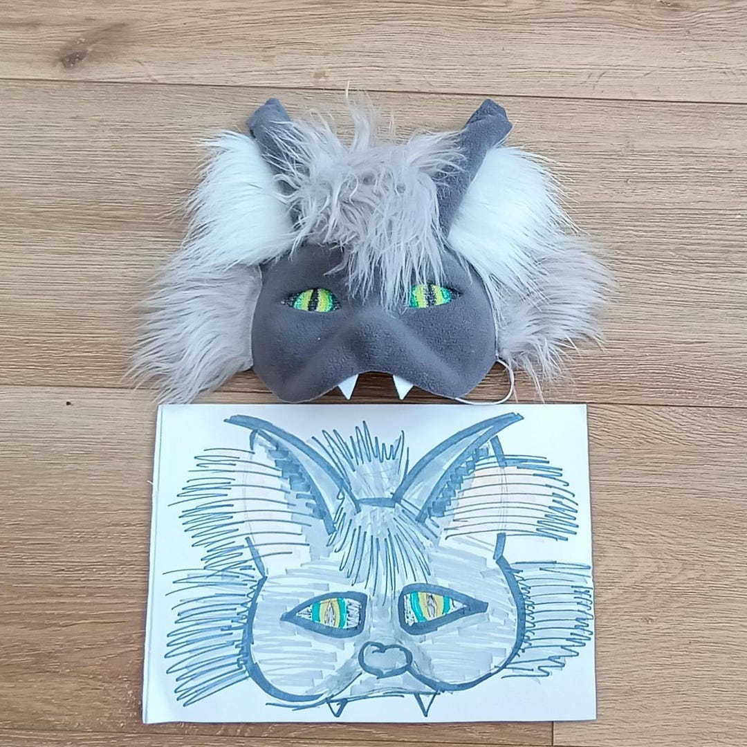 Therian Cat Mask Felted Mask With Eye Mesh Mountain Cat Mask Plain ...
