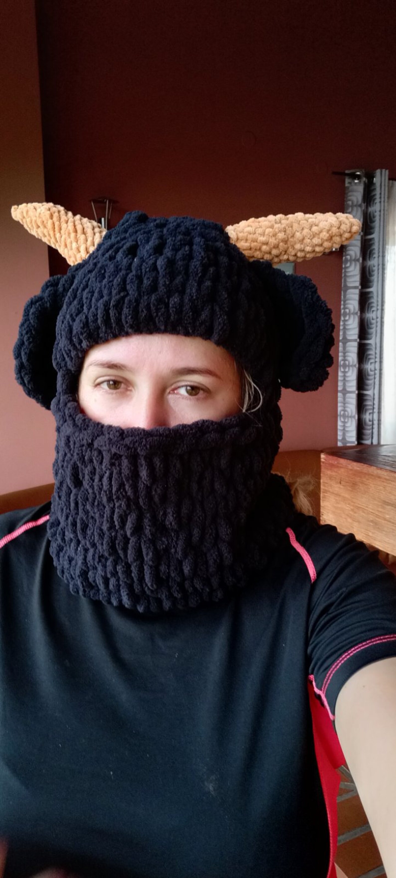 Funny Balaclava Hat Goat Kozachka Ram Lamb Devil / Warm Winter Hat ...
