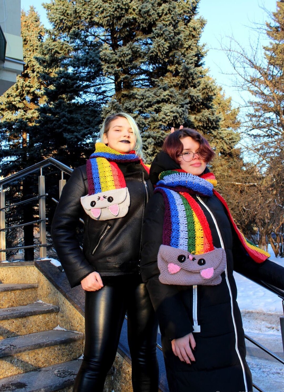 Rainbow Cat Scarf Rainbow Barf Cat Scarf, Nyan Cat - Etsy