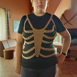 Skeleton Top, Grunge Fairycore Goth Top, Skeleton Corset, Crochet Bone ...