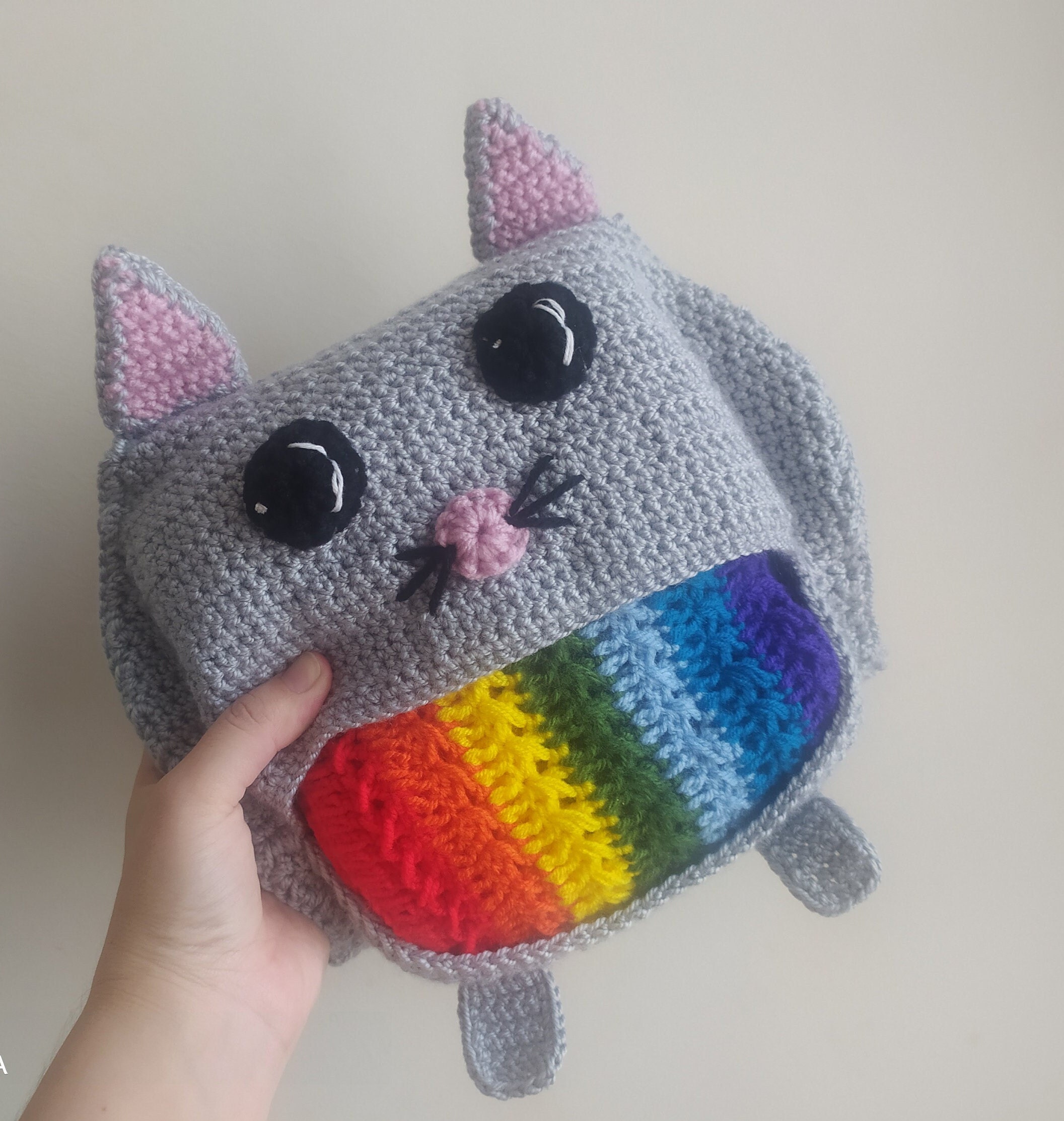 Rainbow Cat Scarf Rainbow Barf Cat Scarf Nyan Cat - Etsy