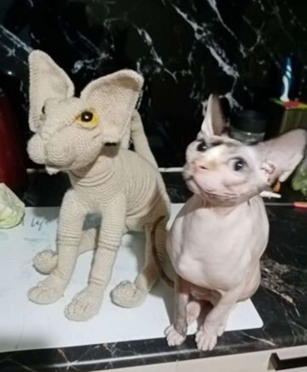 Knitted Interior Sphinx Cat Plush. Amigurumi Cat Sphinx Crochet Cat ...