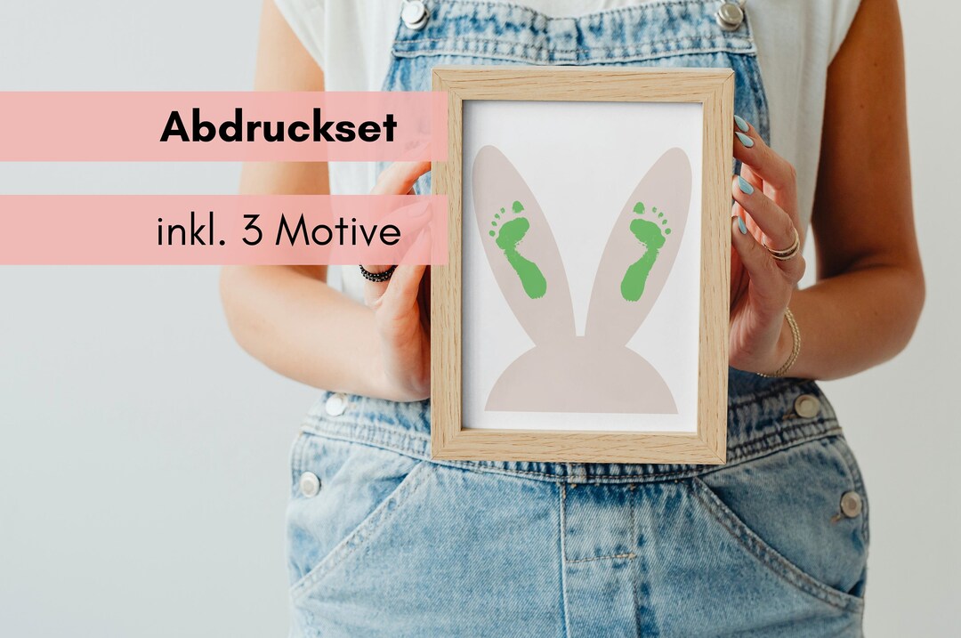 Imprint Set Baby Foot | Bunny Footprint Easter | DIY Easter Greetings ...