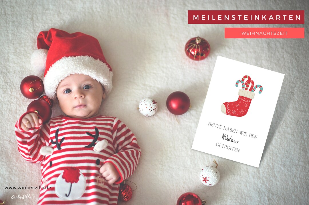 Milestone Cards Christmas Time/pre-christmas Time/winter/gifts Birth ...